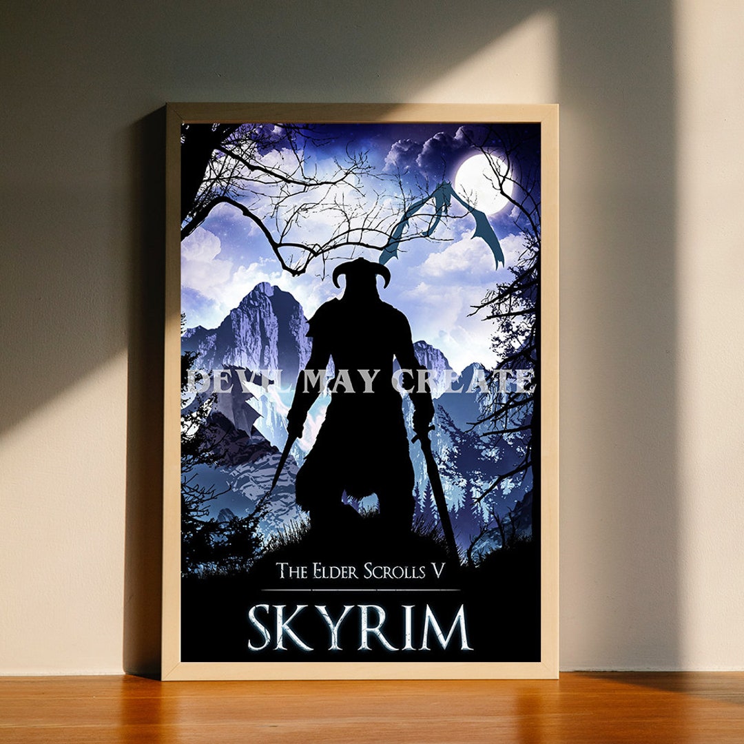 Skyrim Elder Scrolls Minimalist Canvas Poster, Wall Art Decor, Home ...