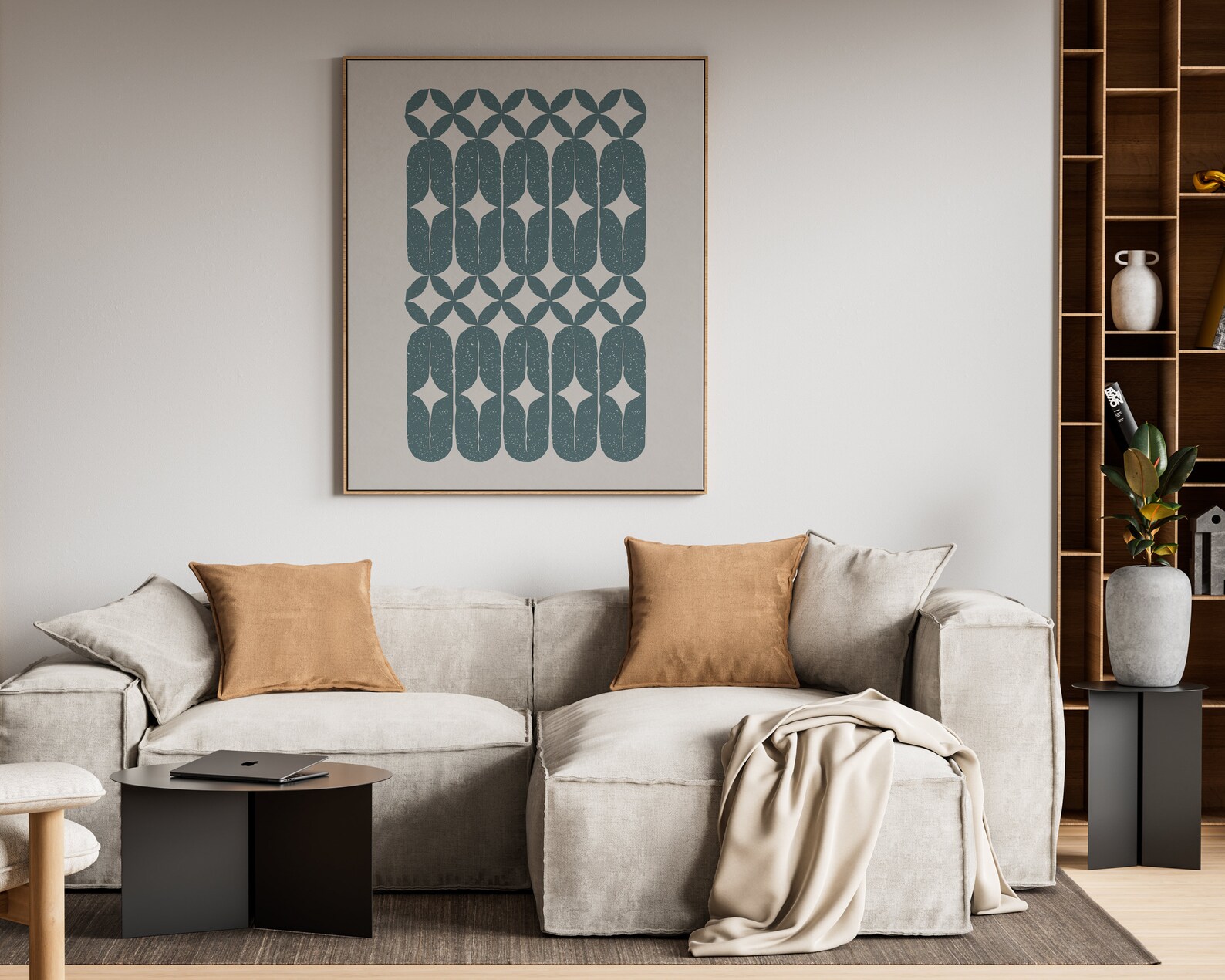 Mid-century Kawung Batik Digital Print - Etsy