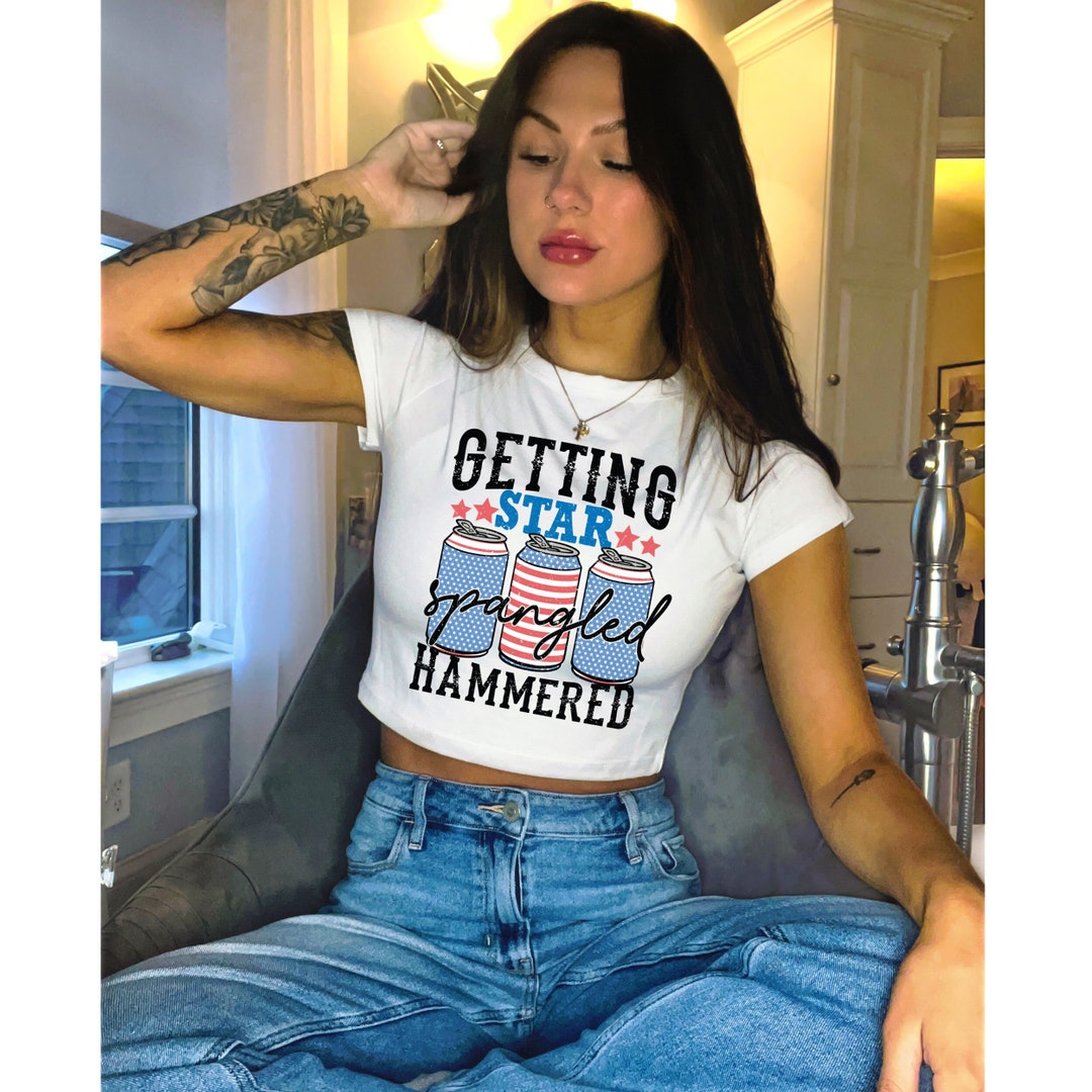 Getting Star Spangled Hammered 4th of July Crop Top, 4th of July Shirts ...