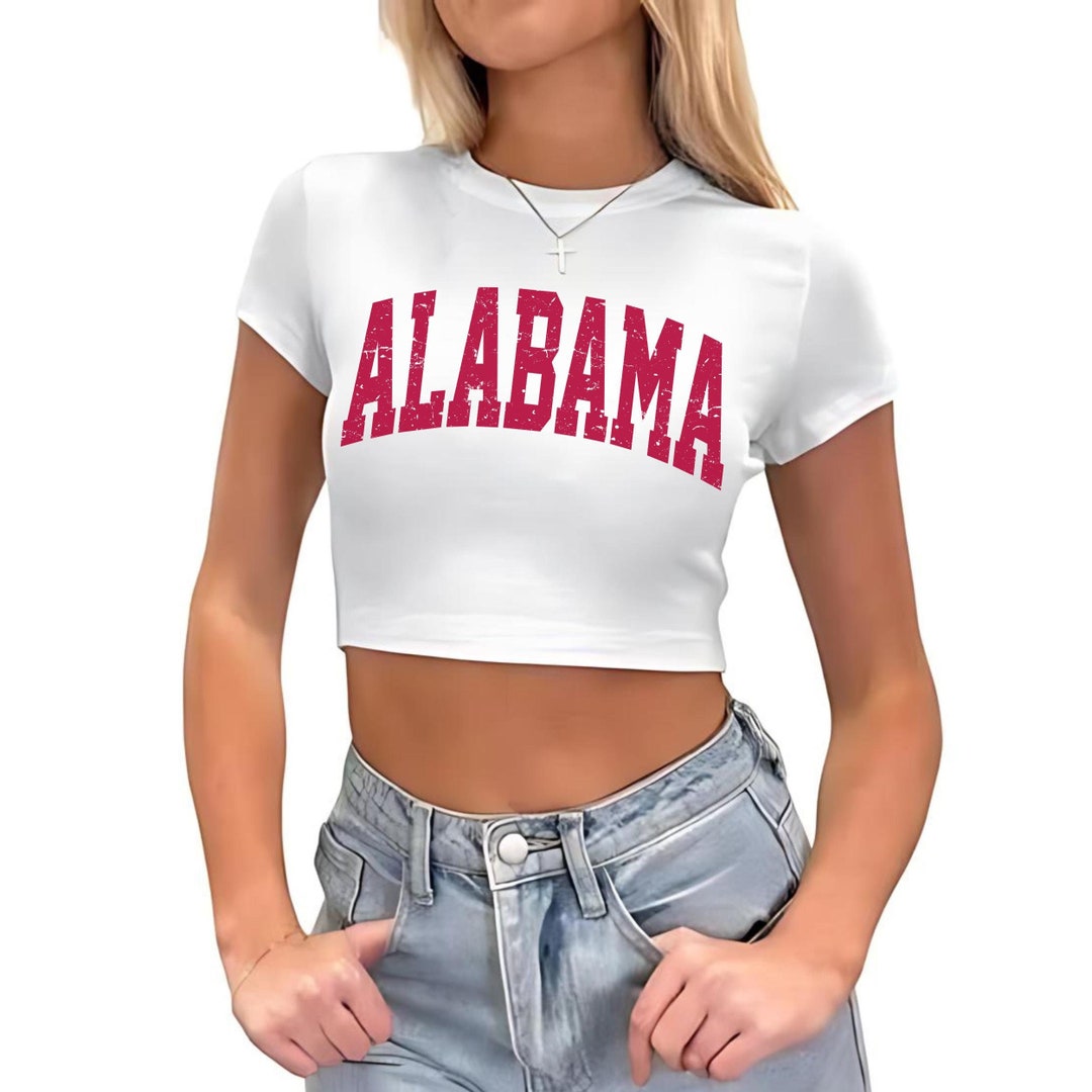 Alabama Crop Top, Alabama Football Crop Top, Cute Alabama Shirts - Etsy