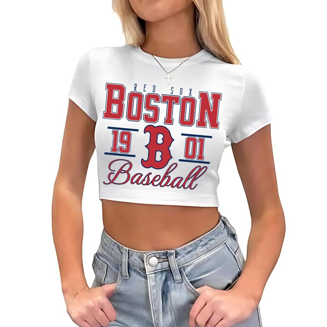 Vintage Boston Baseball Crop Top Baby Tee, Vintage Boston Baseball ...