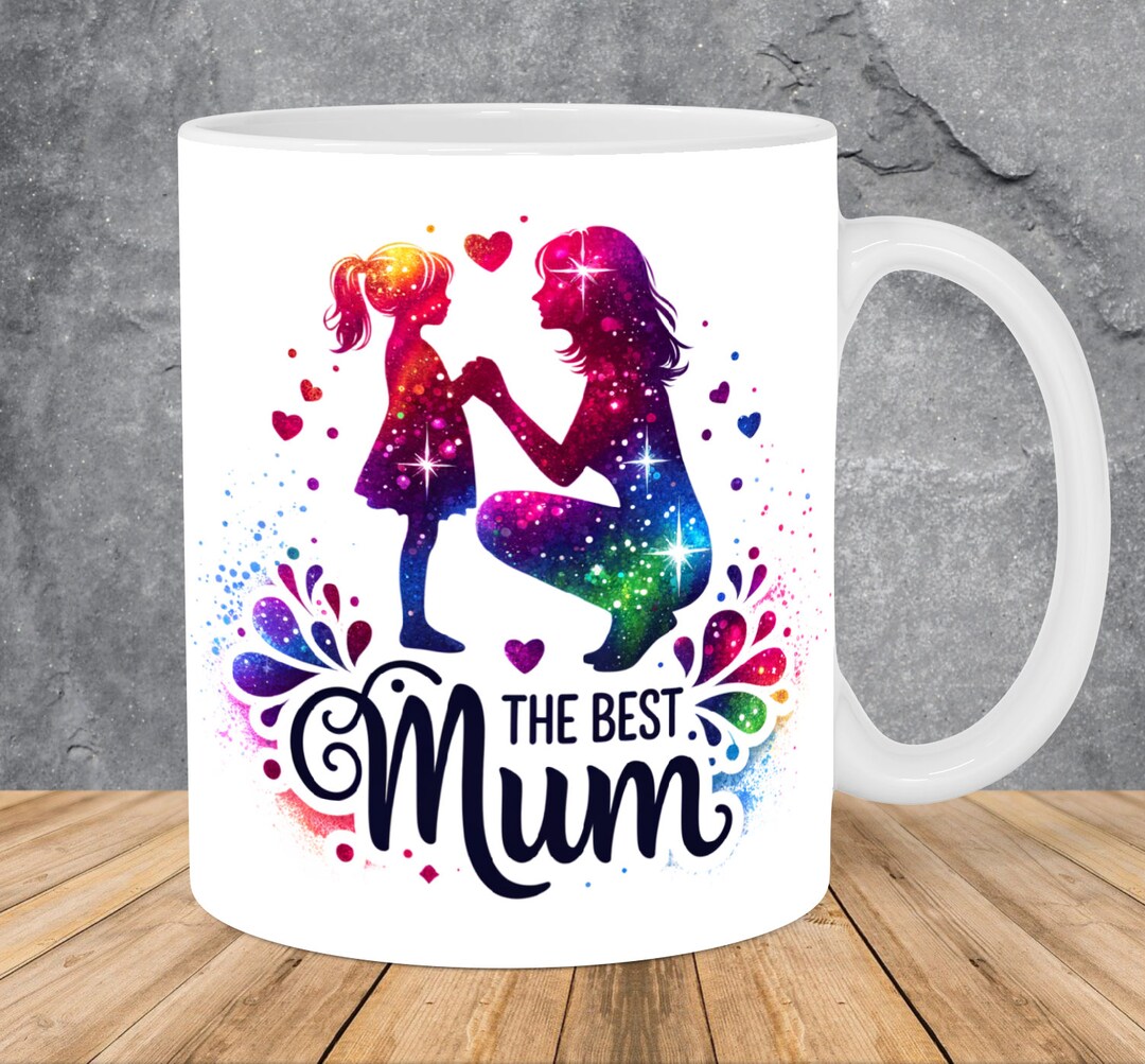 The Best Mum Mother and Daughter Mug Wrap 11oz & 15oz Mug Template, Mug ...