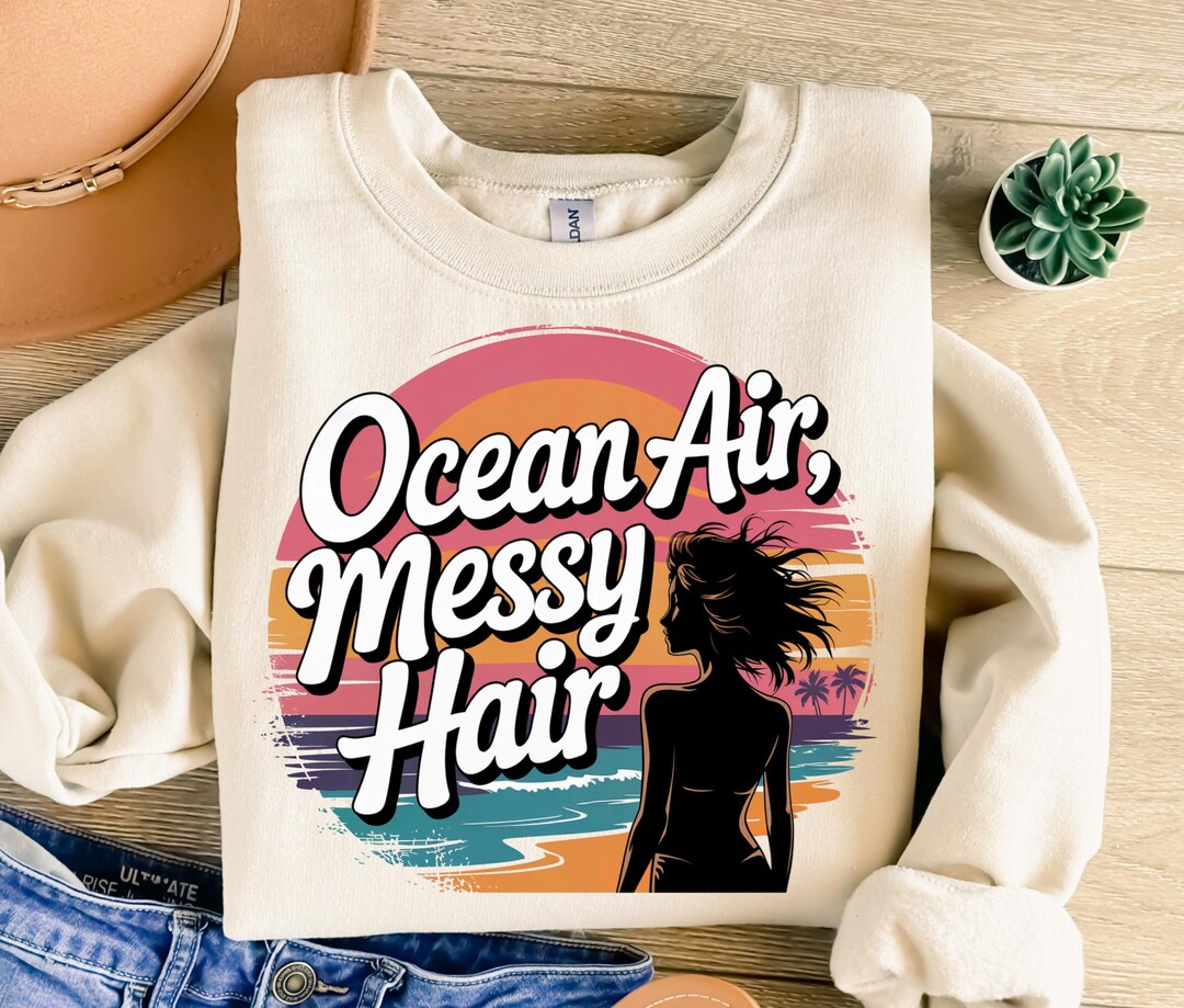 Ocean Air Messy Hair Png, Ocean Air Png, Messy Hair Png, Summer Png ...