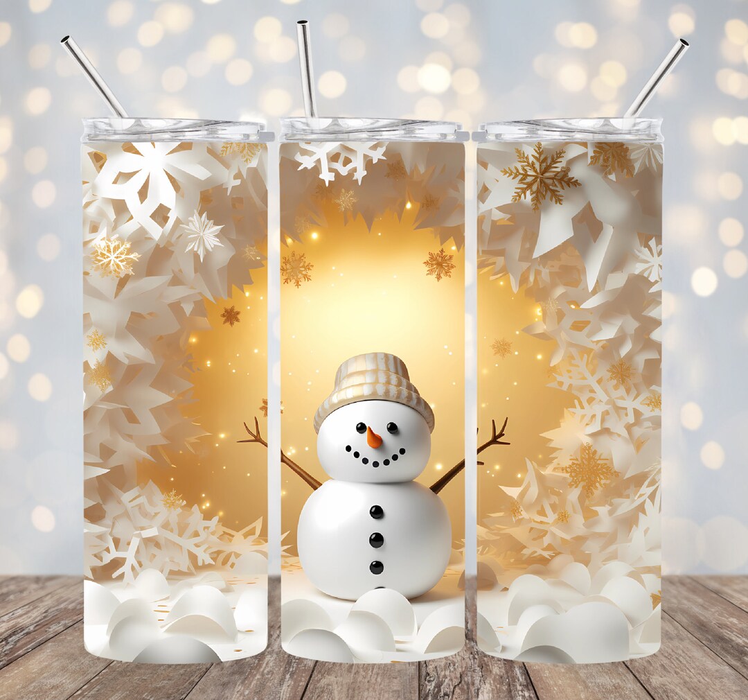 3D Golden Snowman Hole in A Wall 20 Oz Skinny Tumbler - Etsy