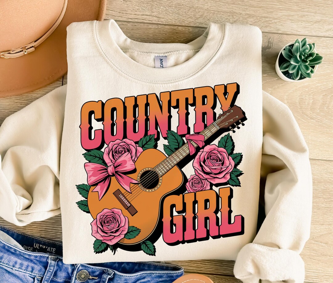 Country Girl Png, County Girl Sublimation, Guitar Png, Flowers Png ...