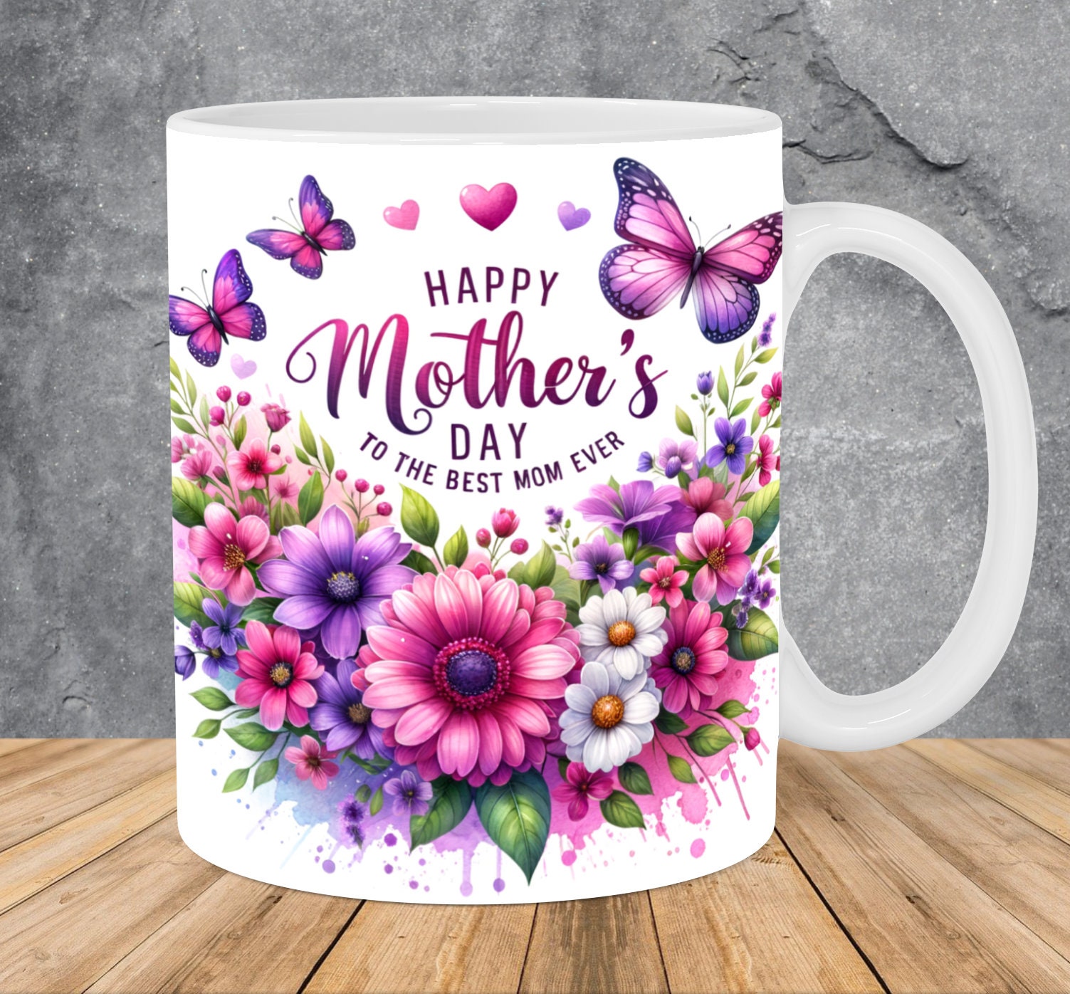 Happy Mother's Day to the Best Mom Mug Wrap 11oz & 15oz Mug Template ...