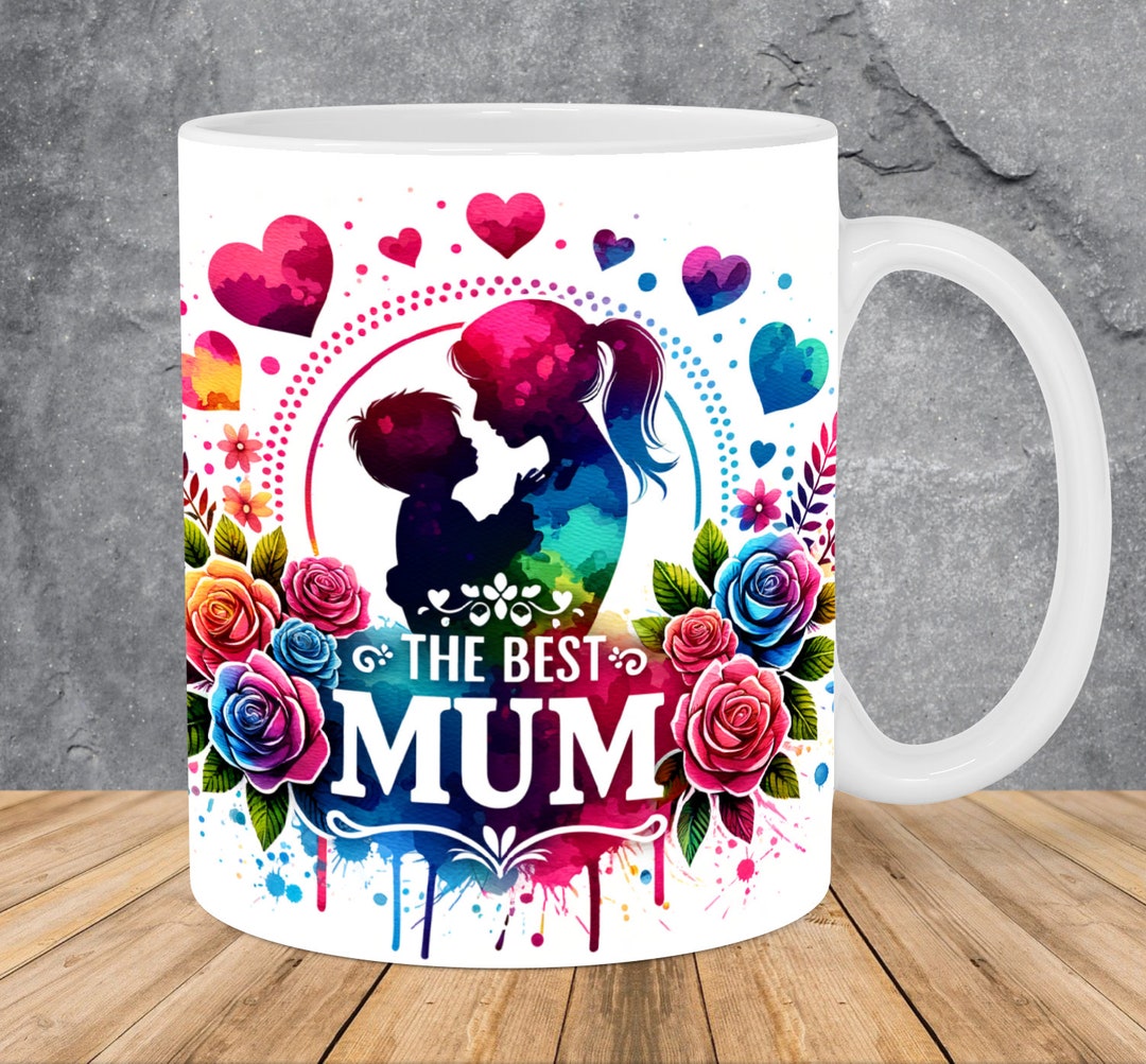 The Best Mum Mother and Son Mug Wrap 11oz & 15oz Mug Template, Mug ...