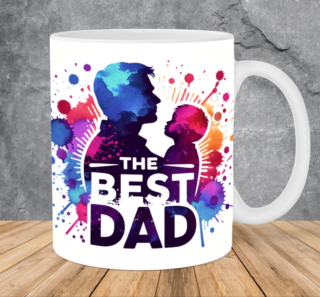 The Best Dad Father and Son Mug Wrap 11oz & 15oz Mug Template, Mug ...