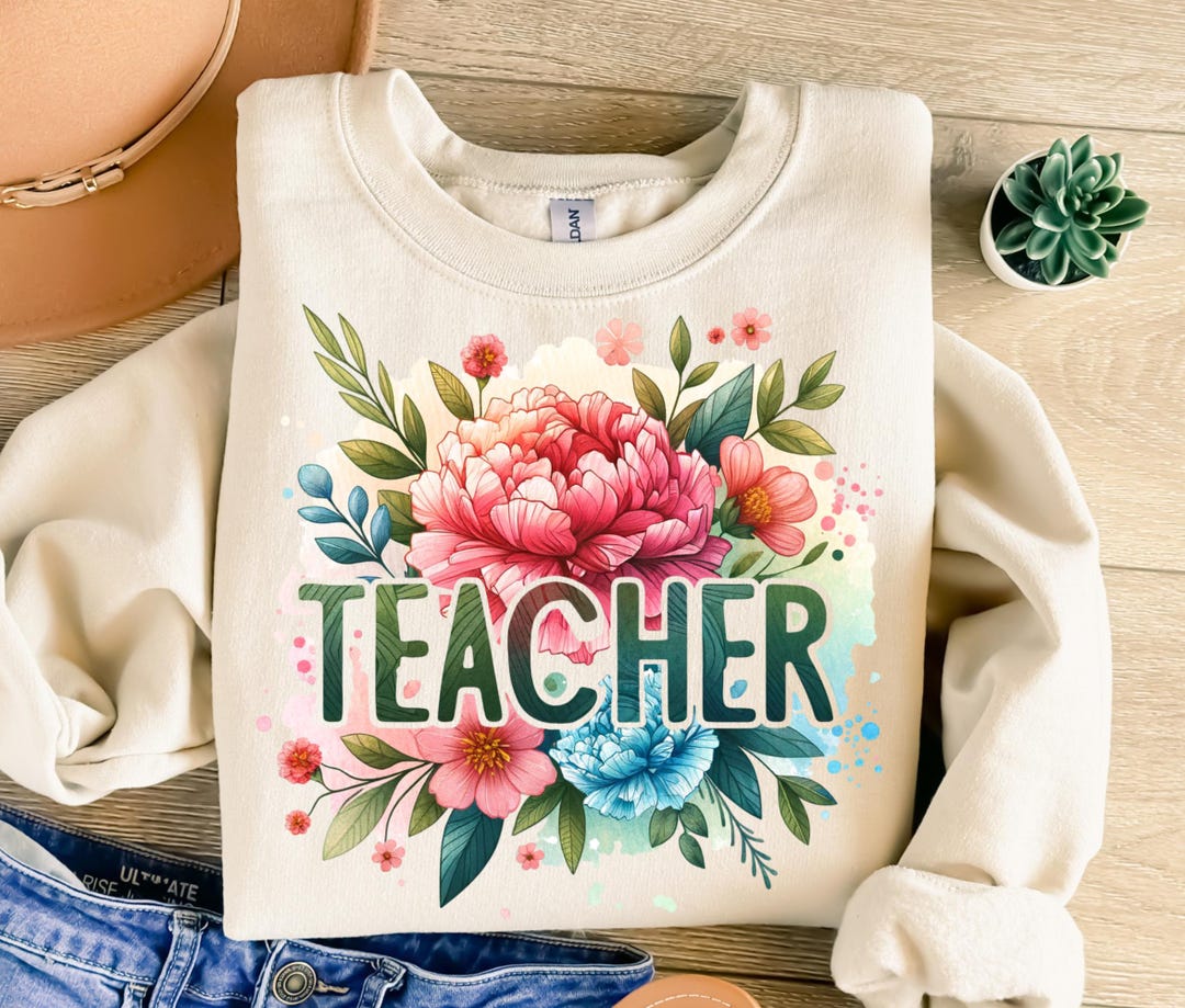Teacher Png, Flowers Png, Vintage Png, Teacher Sublimation, Flowers ...
