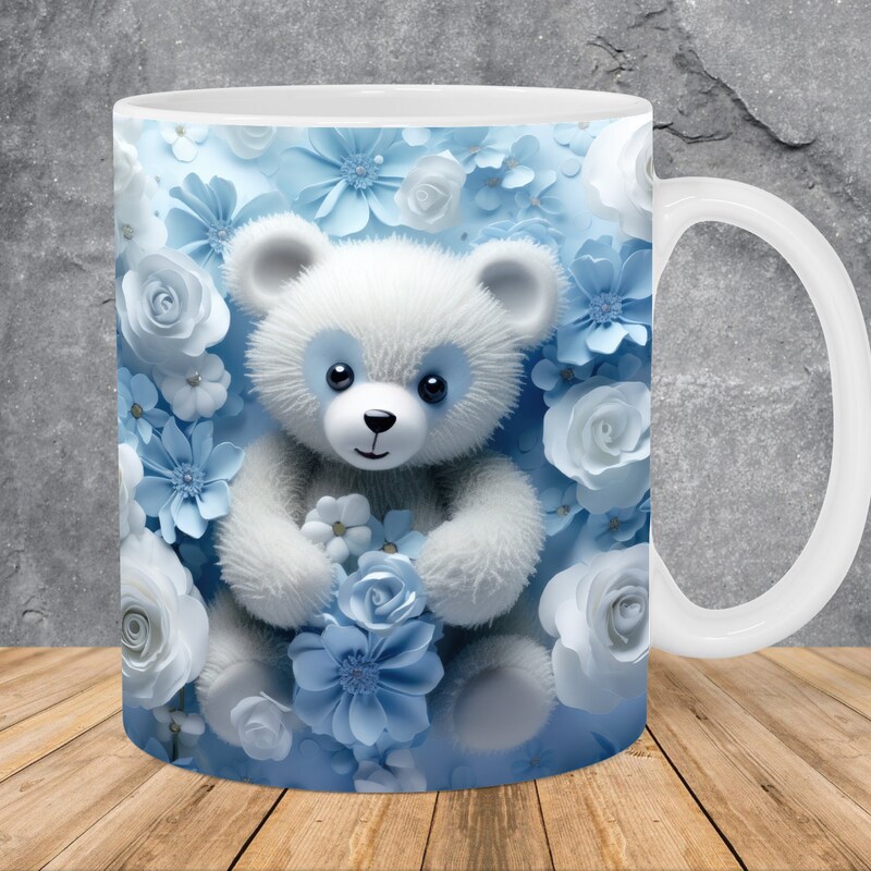 Blue Flower Mug - Etsy