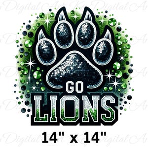 Go Lions Png, Mascot Png, Sports Png, Lions Png, Sequins Png, Glitter ...