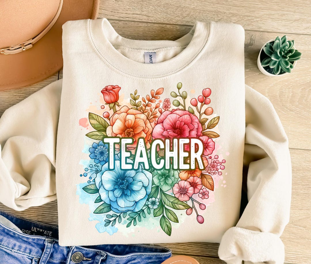 Teacher Png, Flower Png, Trendy Png, Retro Png, Teacher Sublimation ...