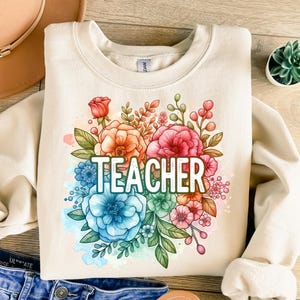 Teacher Png, Flower Png, Trendy Png, Retro Png, Teacher Sublimation ...