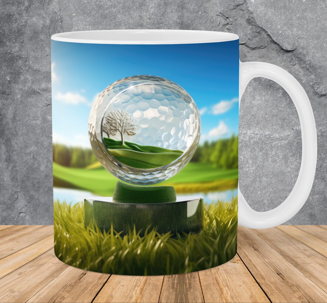 3D Golf Trophy Golfer Mug Wrap 11oz & 15oz Mug Template, 3D Golf Game ...