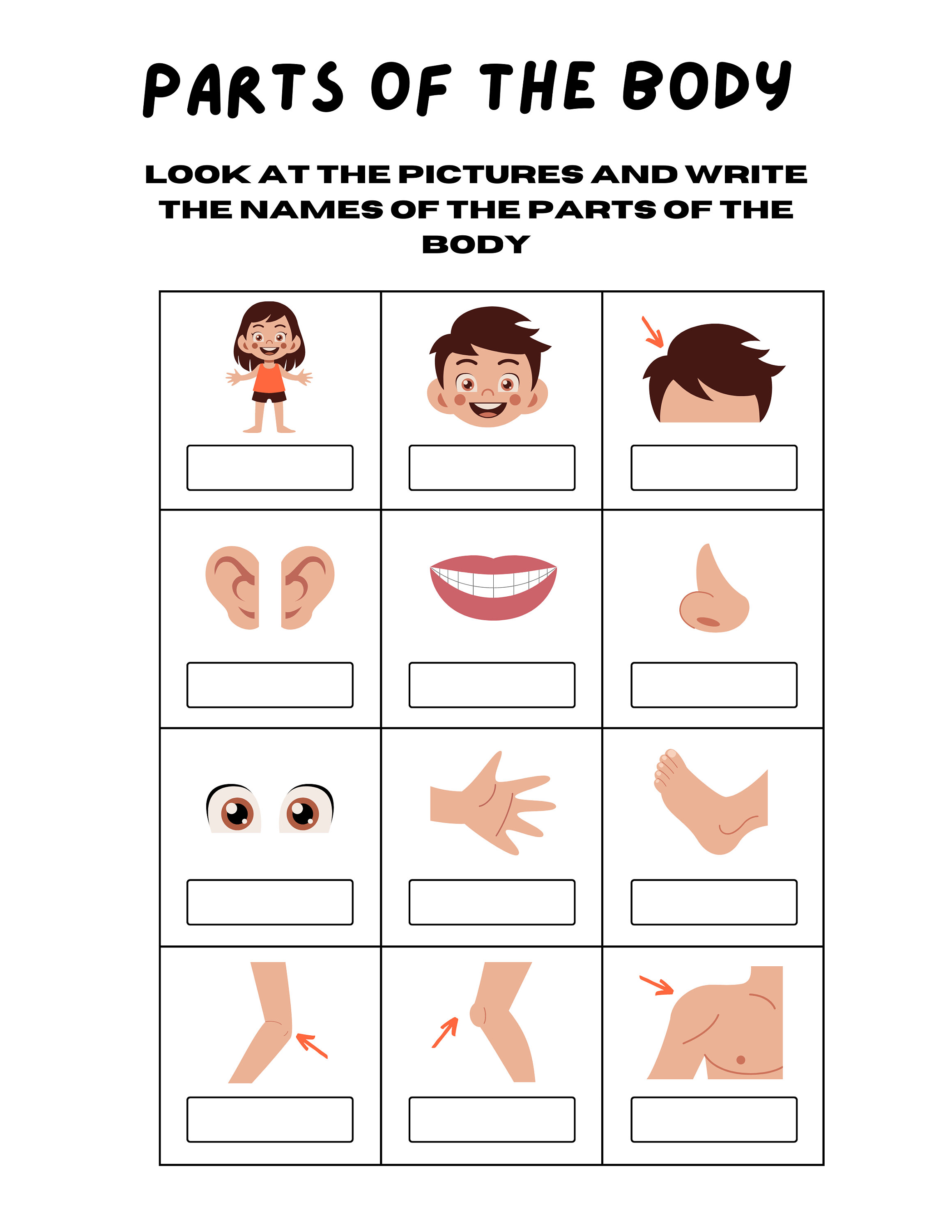 17 Printable Pages to Learn the Parts of the Human Body Parts of the ...