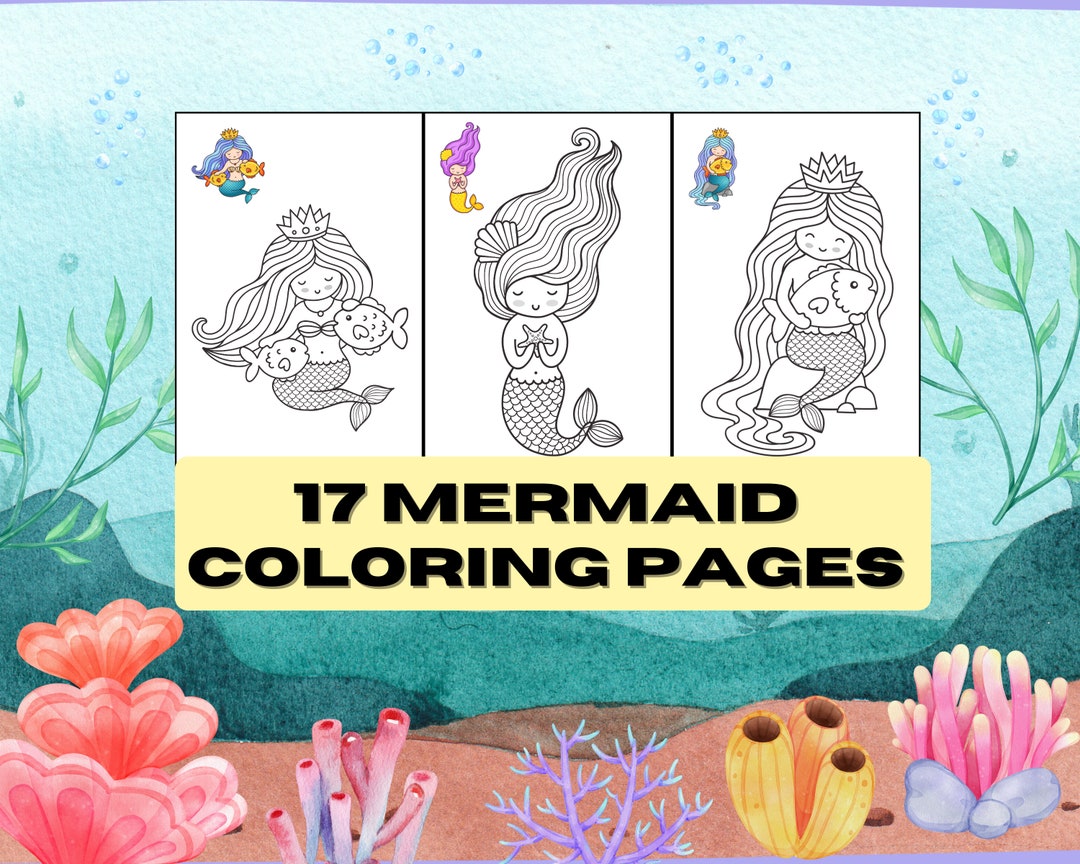 17 Printable Pages of Beautiful Mermaids to Color Coloring Mermaids for ...