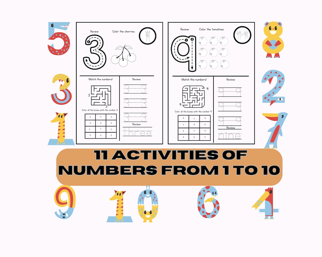 11 Printable Numbers 1-10 Activity Pages | Review the Numbers | Write ...