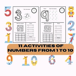 11 Printable Numbers 1-10 Activity Pages | Review the Numbers | Write ...