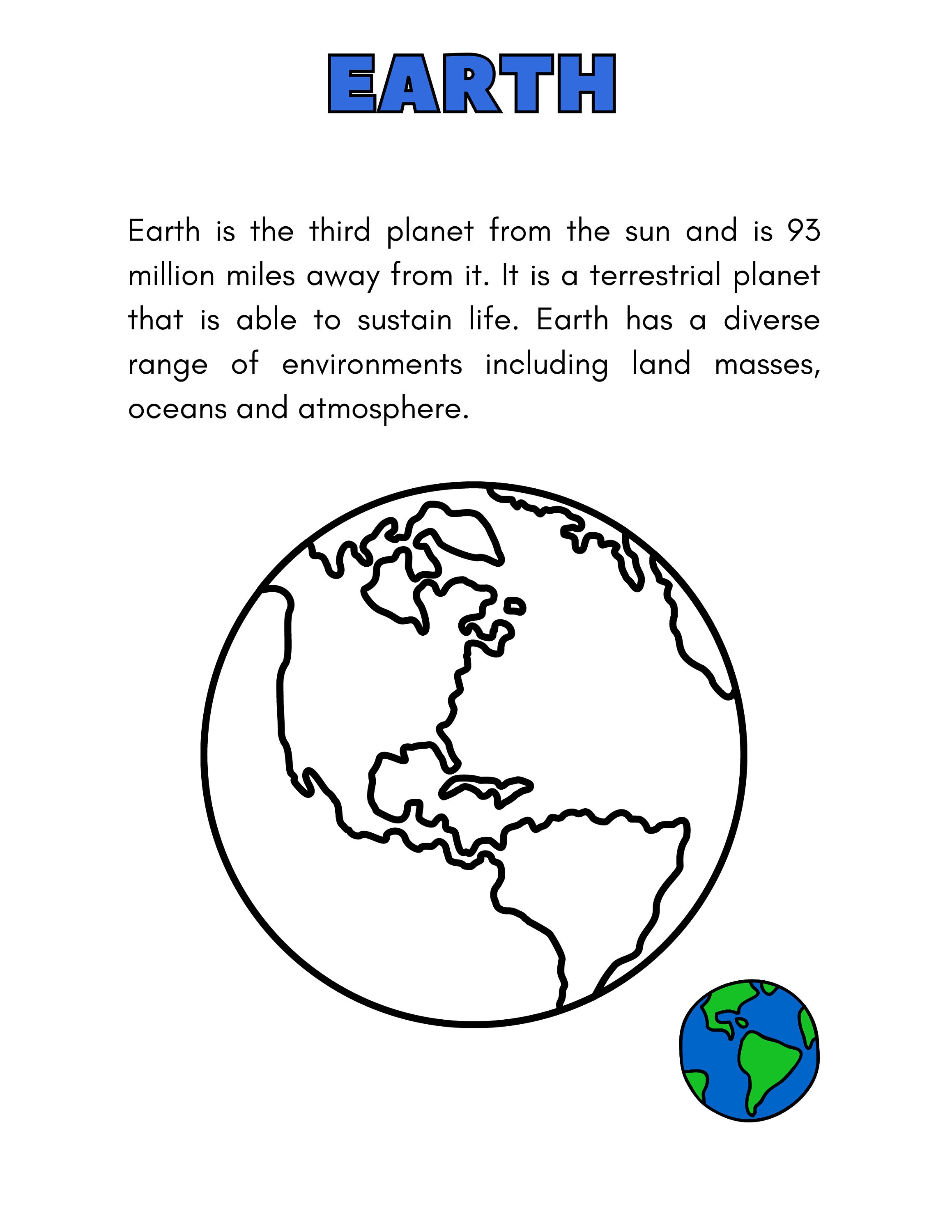 12 Printable Pages of the Planets of the Solar System Color the Planets ...