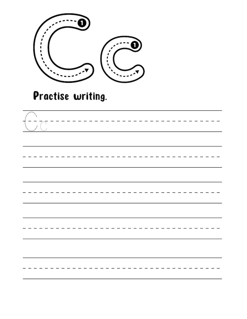 26 Printable Pages to Write the Alphabet Review and Write the Letters ...