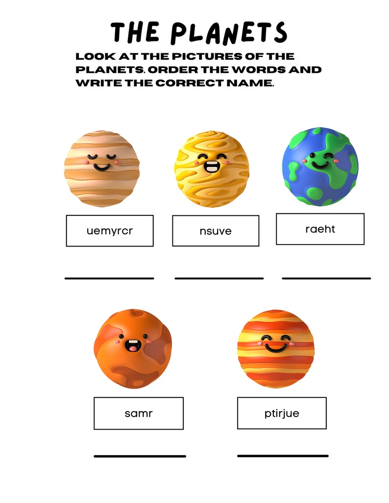 12 Printable Pages of the Planets of the Solar System Color the Planets ...