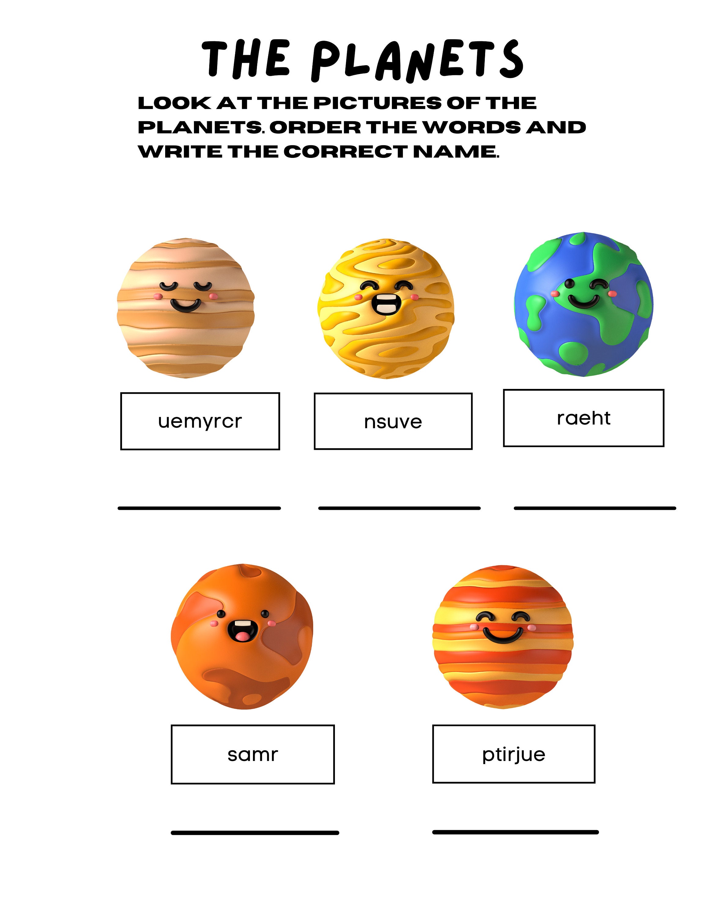 12 Printable Pages of the Planets of the Solar System Color the Planets ...