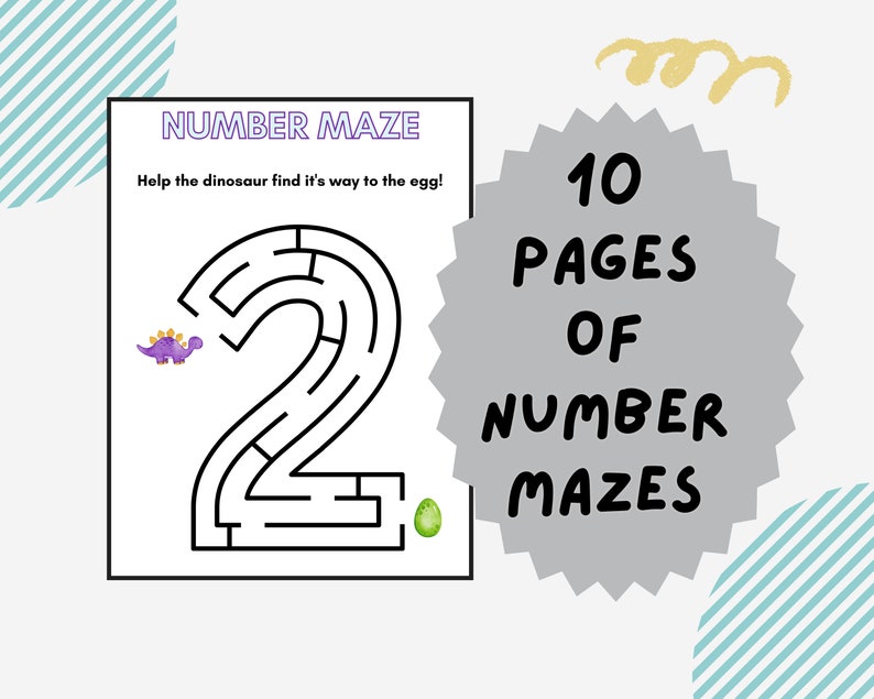10 Printable Number Maze Pages 0-9 Number Maze Maze of Numbers From 0 ...