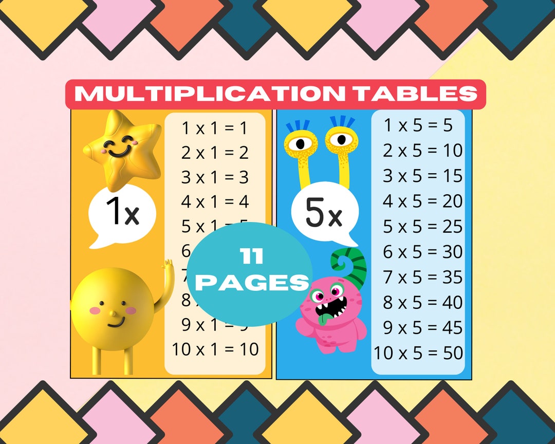 11 Printable Multiplication Tables Pages for Kids Multiplication Tables ...
