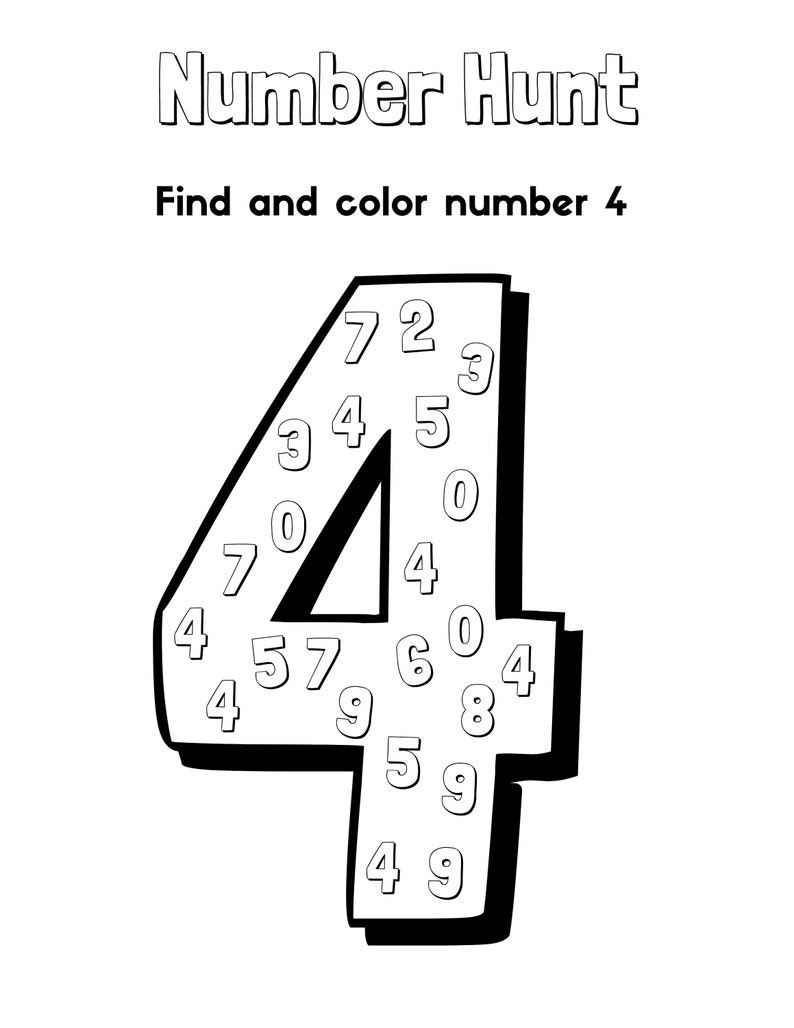 10 Printable Number Find and Color Pages Numbers From 0 to 9 Color the ...