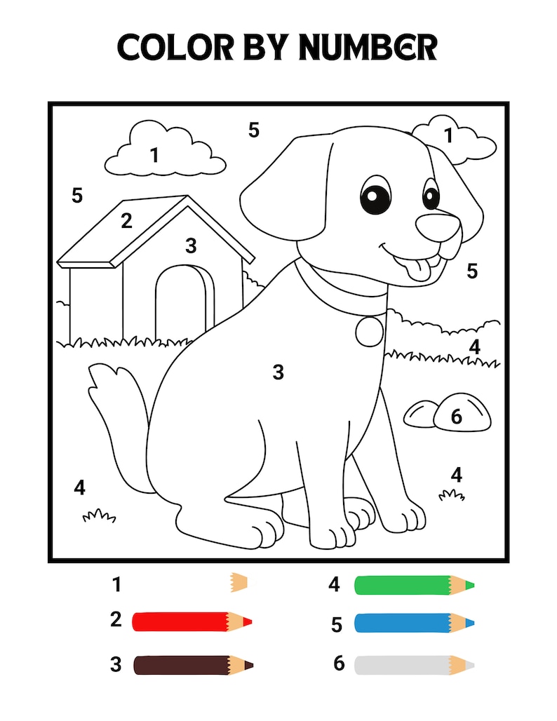 11 Coloring Pages by Number Color by Numbers Color by Number Exercises ...