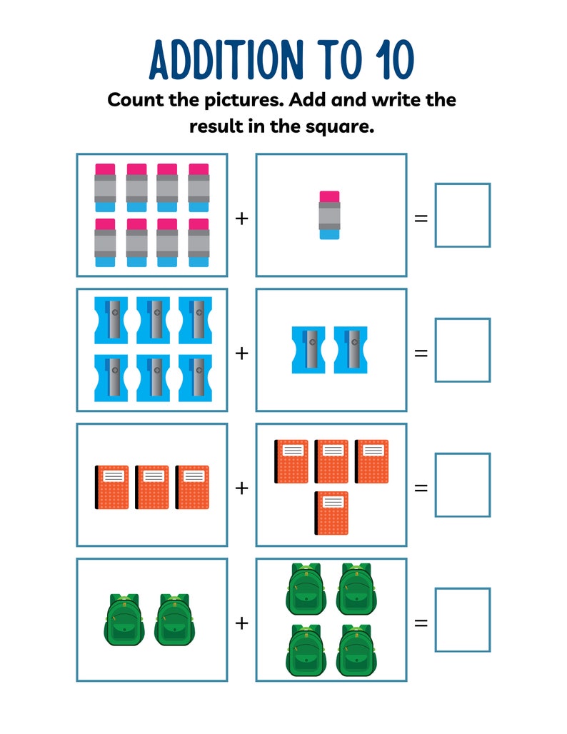 20 Pages of Printable Addition Exercises Add up to 5, 10, 15 and 20 ...