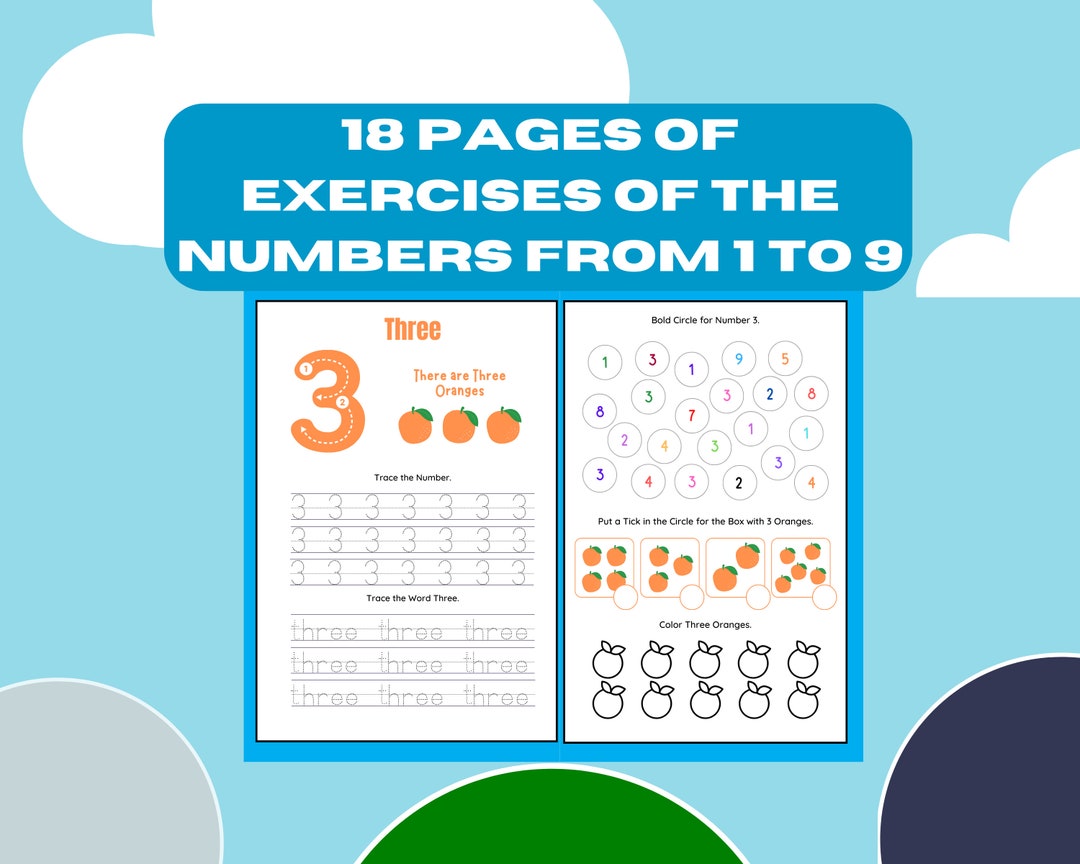 18 Printable Numbers 1-9 Activity Pages Numbers From 1 to 9 Write the ...