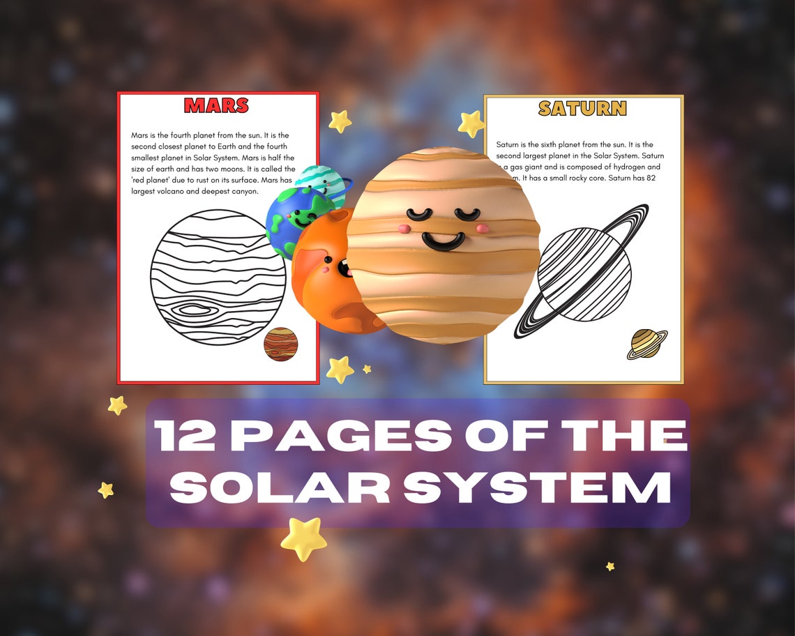 12 Printable Pages of the Planets of the Solar System Color the Planets ...