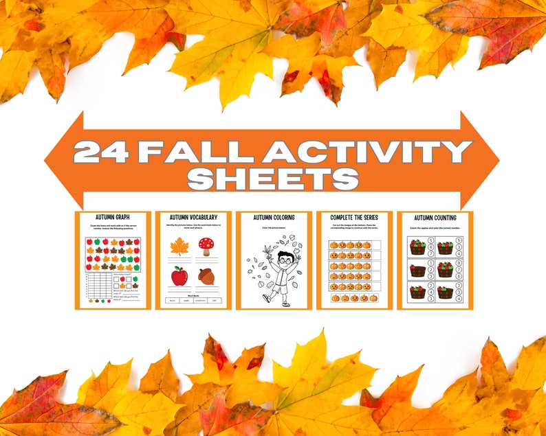 24 Assorted Printable Fall Activity Sheets Autumn Activities Preschool ...