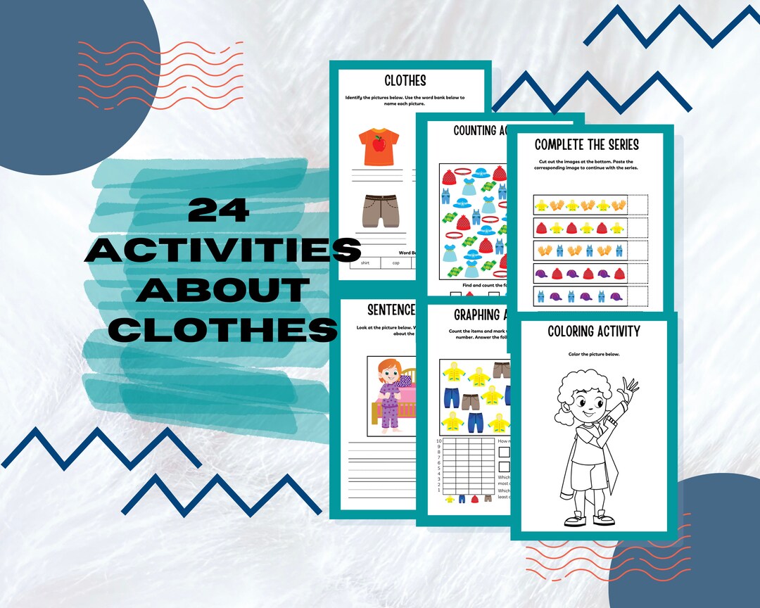 24 Printable Activities About Clothes Coloring Pages Counting Exercises ...