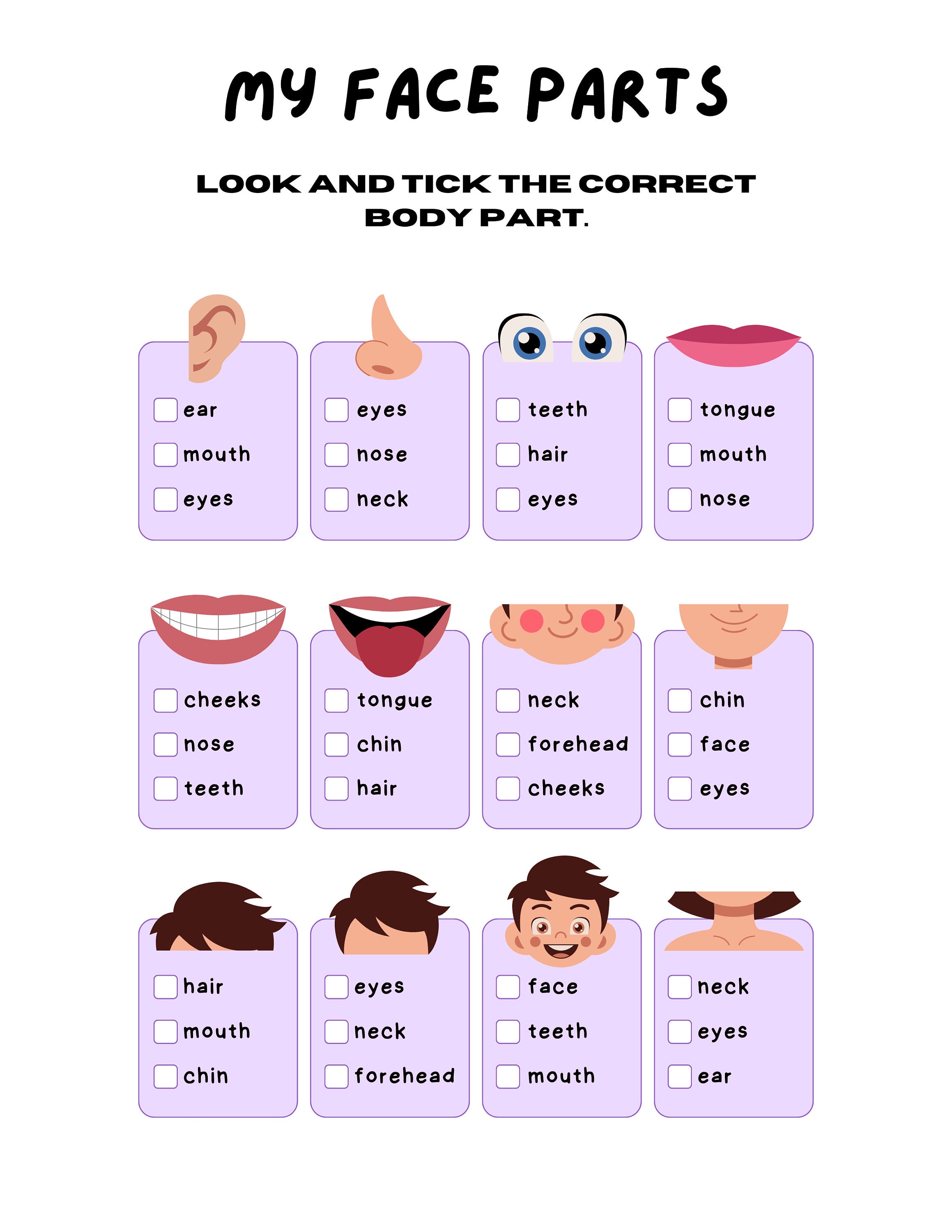 17 Printable Pages to Learn the Parts of the Human Body Parts of the ...