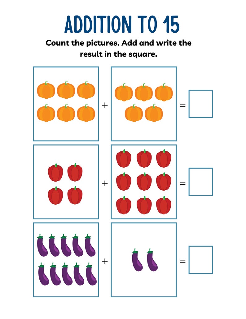 20 Pages of Printable Addition Exercises Add up to 5, 10, 15 and 20 ...