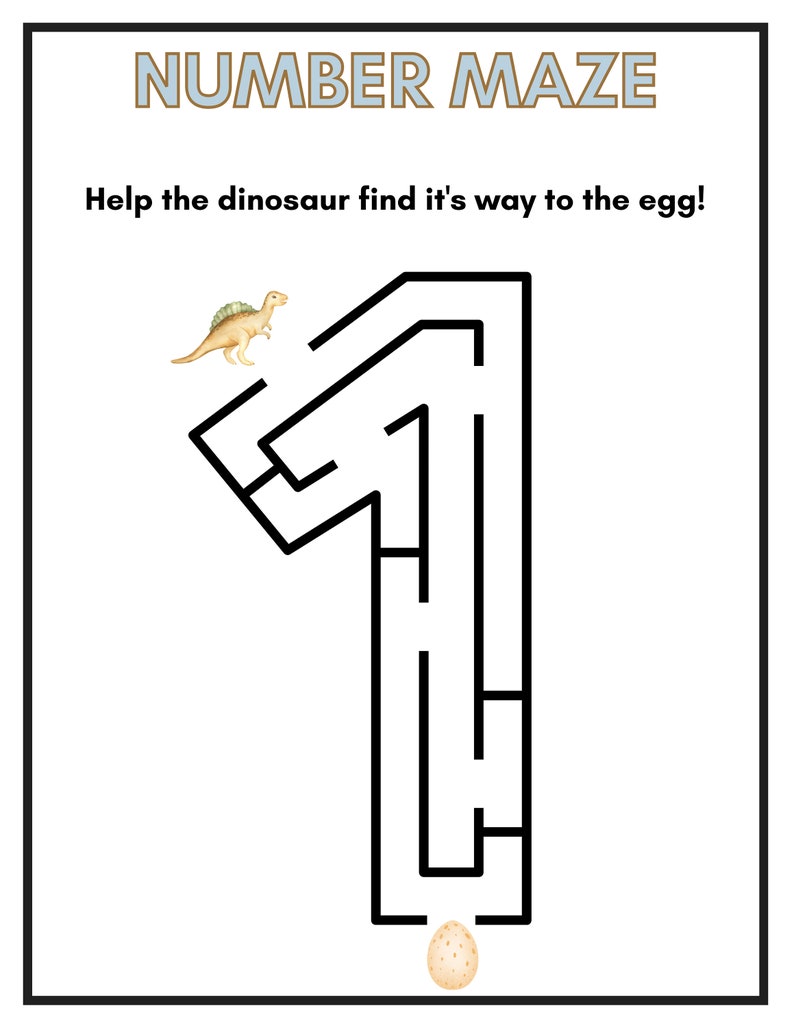 10 Printable Number Maze Pages 0-9 Number Maze Maze of Numbers From 0 ...