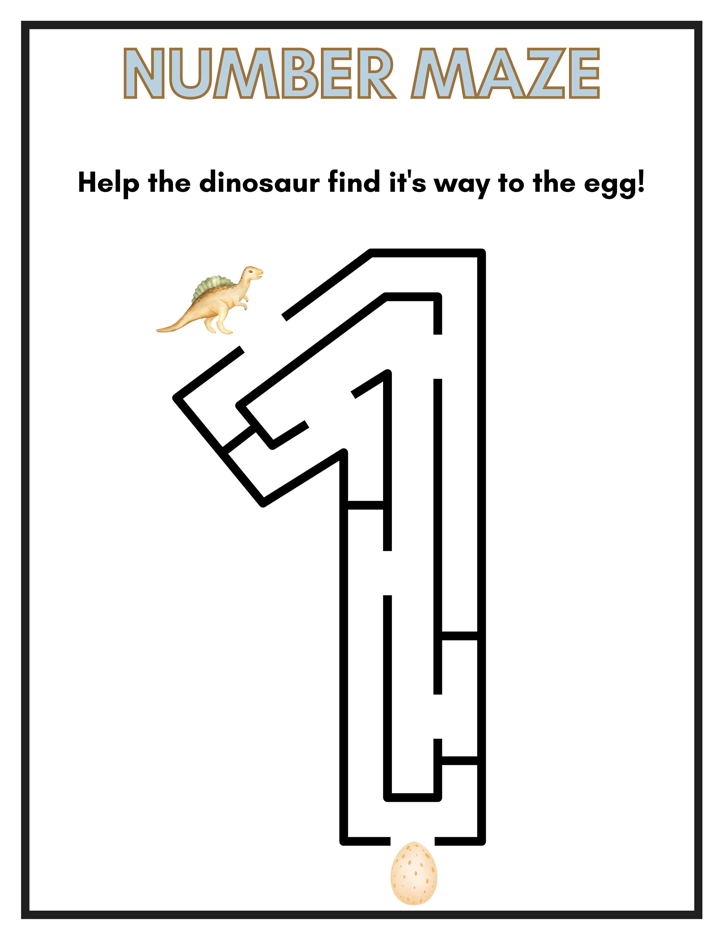 10 Printable Number Maze Pages 0-9 Number Maze Maze of Numbers From 0 ...