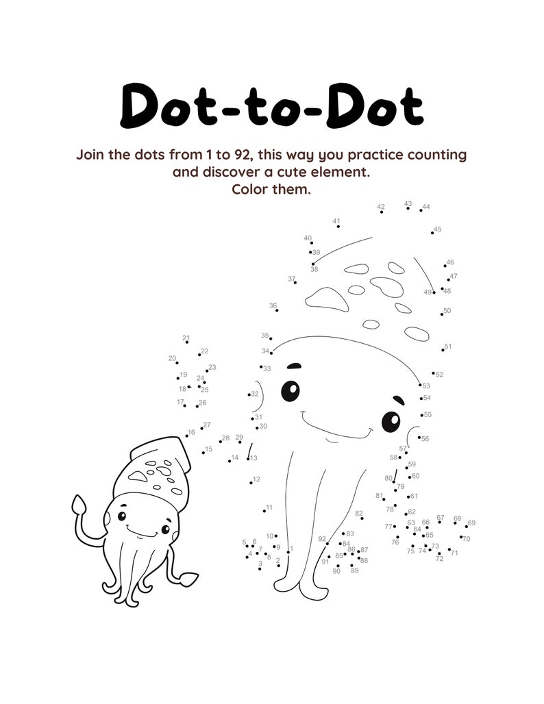 40 Printable Number Matching and Coloring Pages Join Numbers Coloring ...