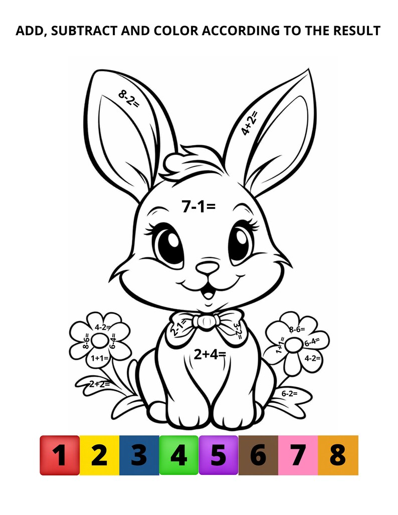 39 Pages of Addition, Subtraction and Coloring Exercises Preschool ...