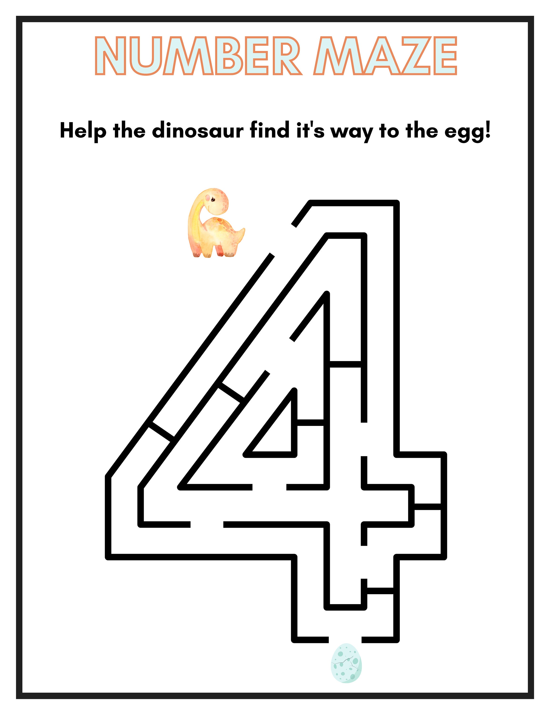 10 Printable Number Maze Pages 0-9 Number Maze Maze of Numbers From 0 ...