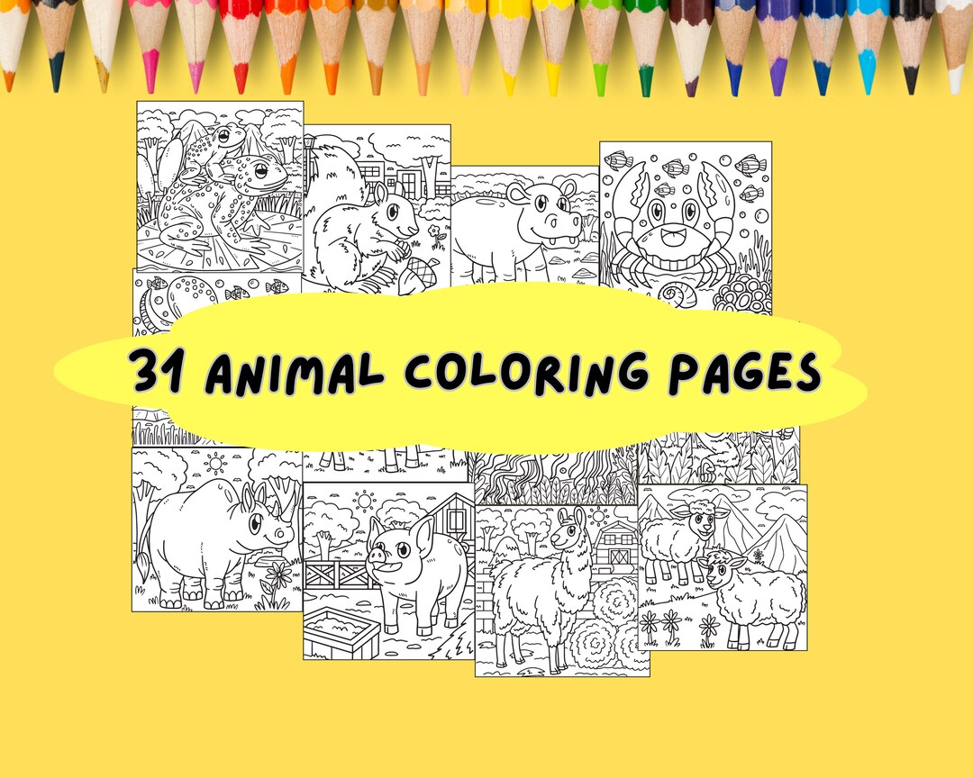 31 Printable Pages of Assorted Animals to Color | Coloring Animals ...