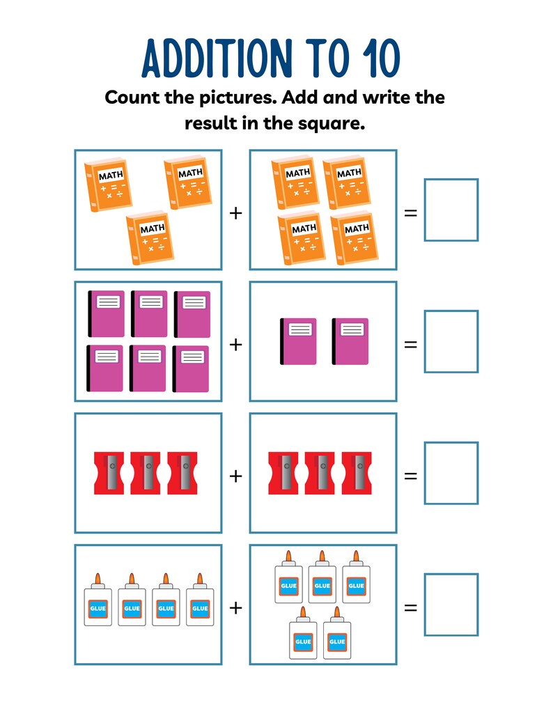 20 Pages of Printable Addition Exercises Add up to 5, 10, 15 and 20 ...