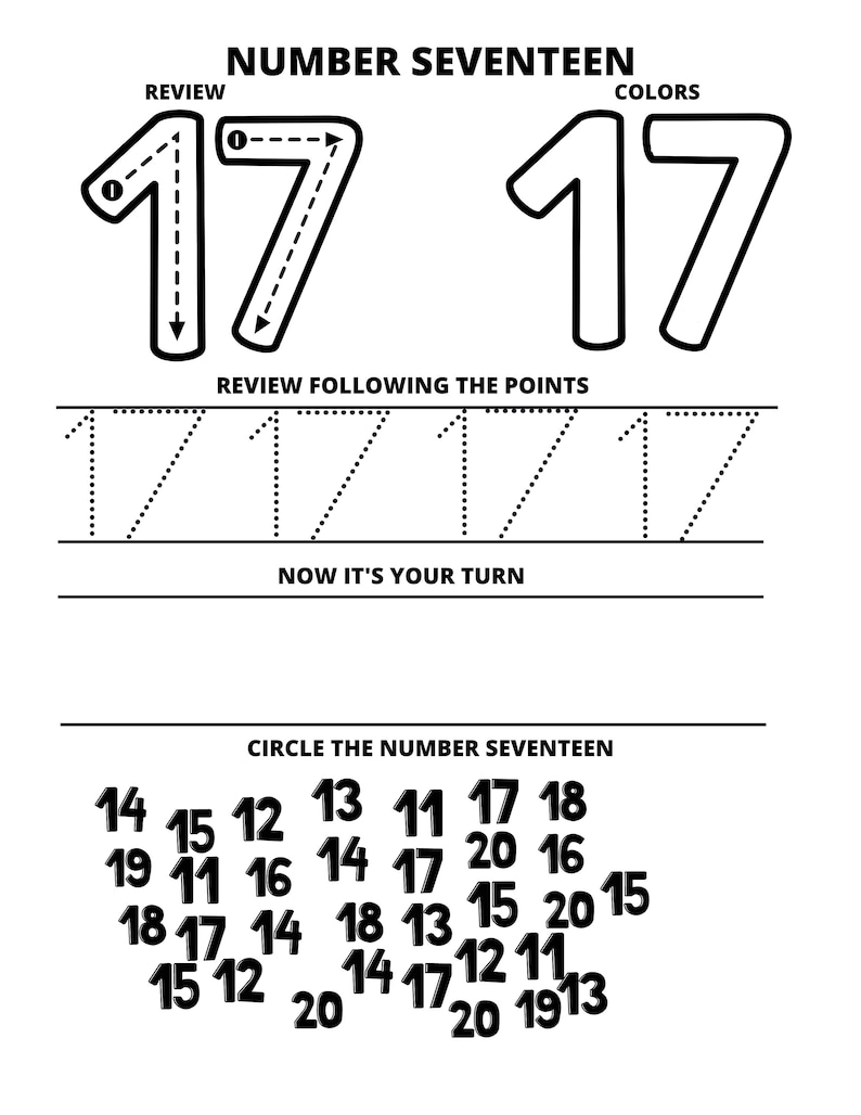 11 páginas imprimibles| Repasar y colorear los números del 11 al 20 ...