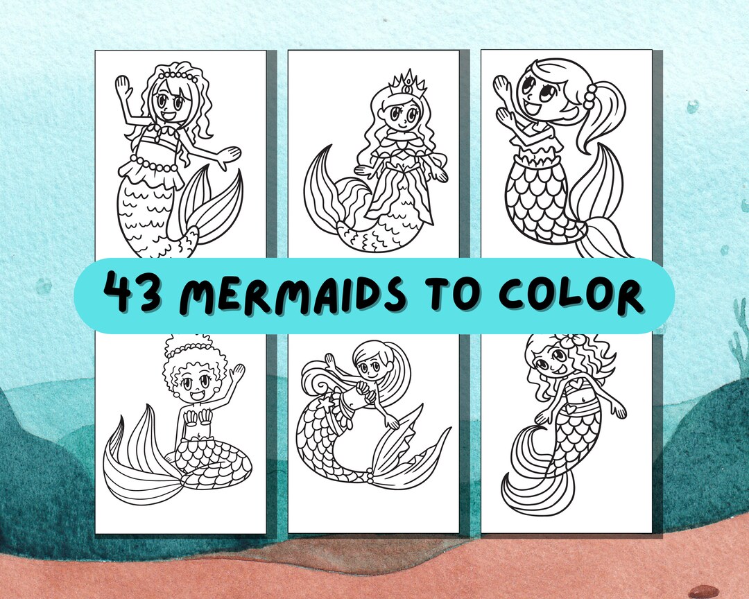 43 Pretty Mermaids to Color Printables Coloring Mermaids Mermaid ...