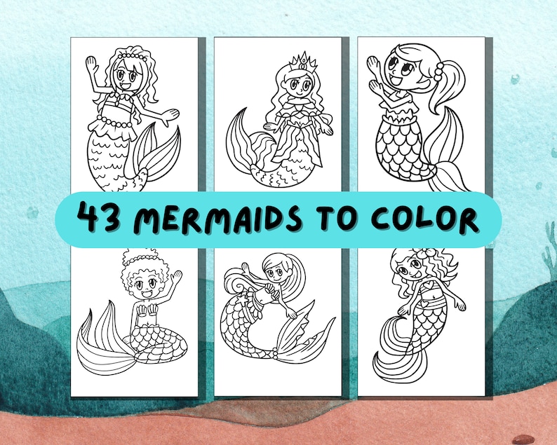 43 Pretty Mermaids to Color Printables Coloring Mermaids Mermaid ...