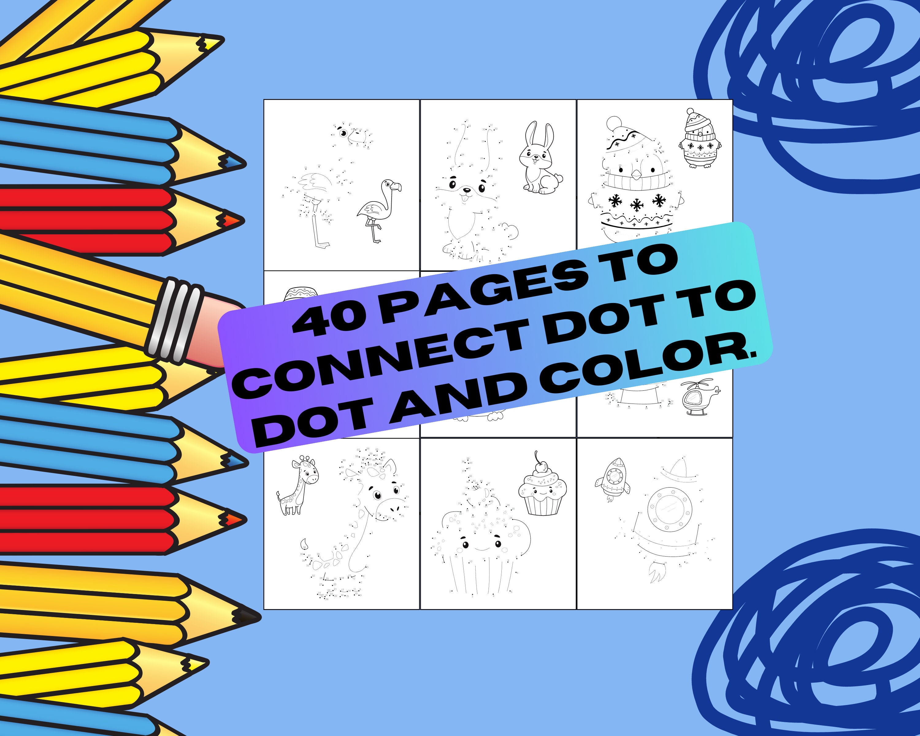 40 Printable Number Matching and Coloring Pages Join Numbers Coloring ...