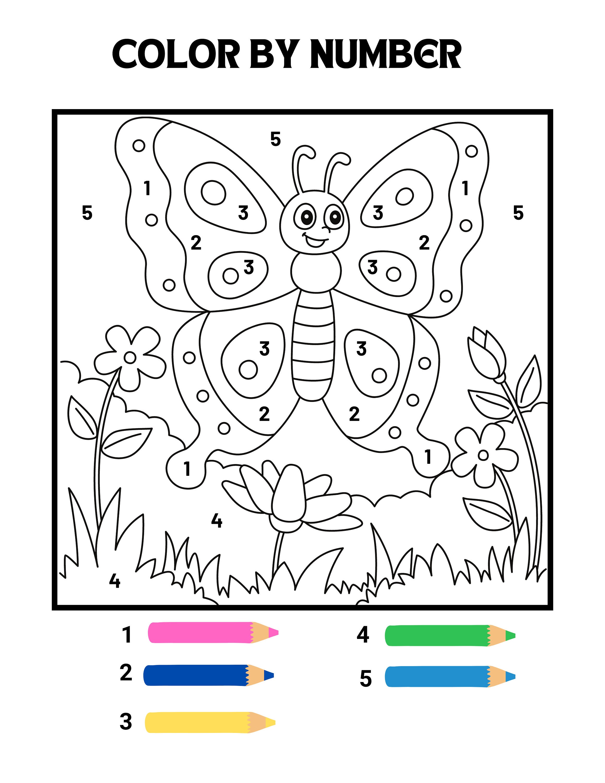 11 Coloring Pages by Number Color by Numbers Color by Number Exercises ...