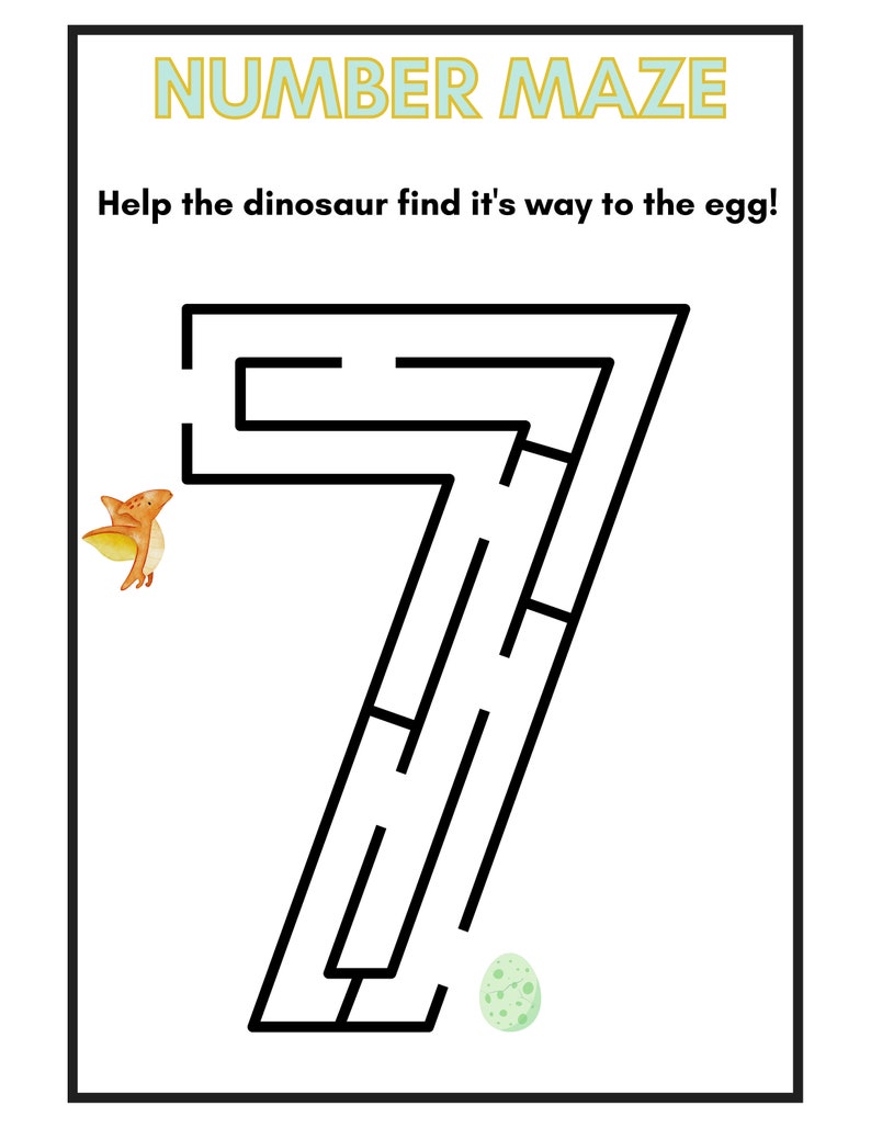 10 Printable Number Maze Pages 0-9 Number Maze Maze of Numbers From 0 ...